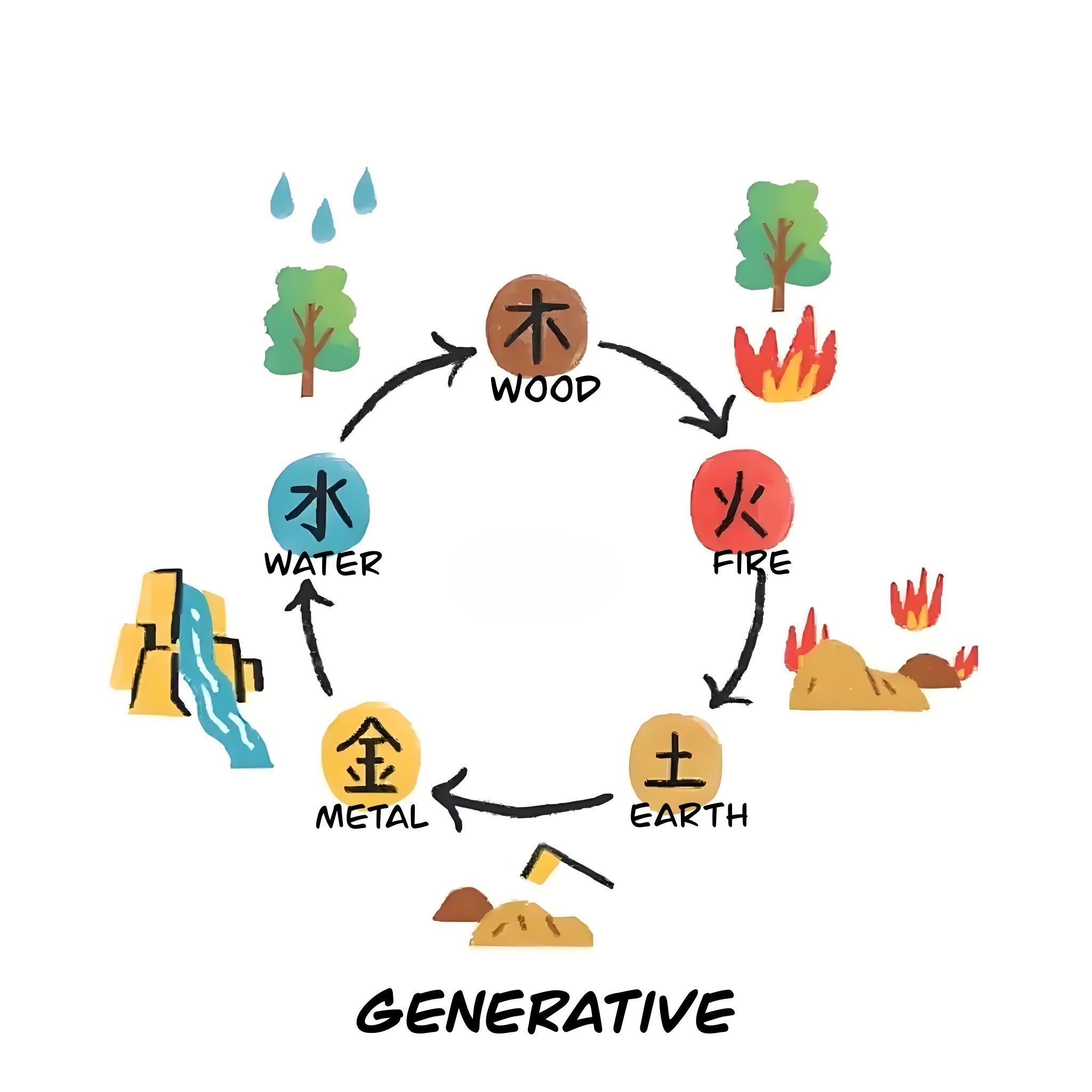The five elements and how they work together – Fengshuieasy